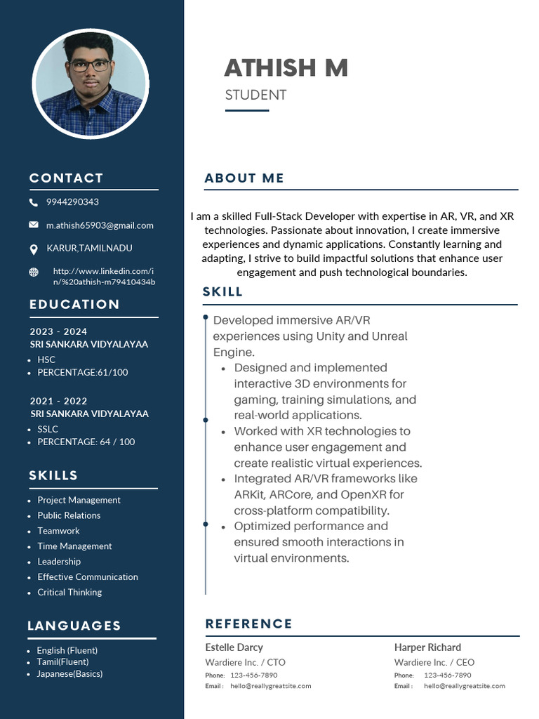 Blue Simple Professional CV Resume | PDF