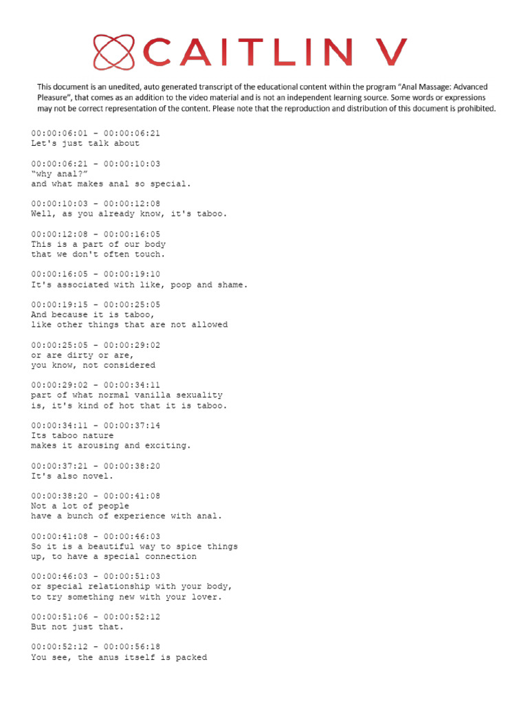 Transcript Anal Mssage Module 02 Pdf Orgasm Anal Sex 5835