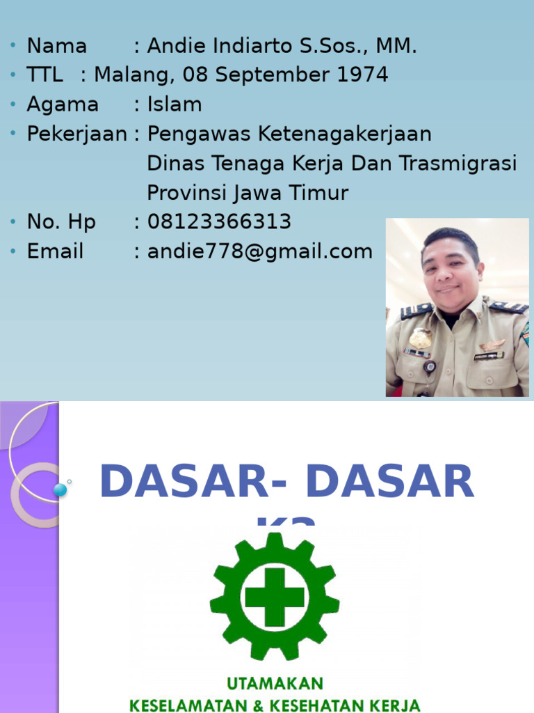 Materi Dasar-Dasar K3 - Bapak Andie I | PDF