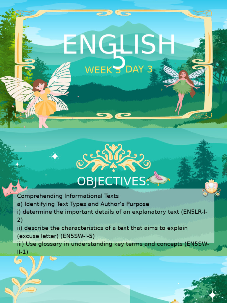 q1 English 5 Week 5 Day 3 | PDF | Water | Cloud