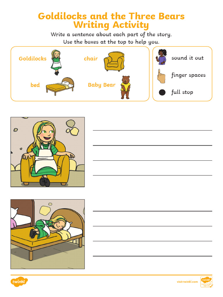 Goldilocks Writing Activity Guide | PDF