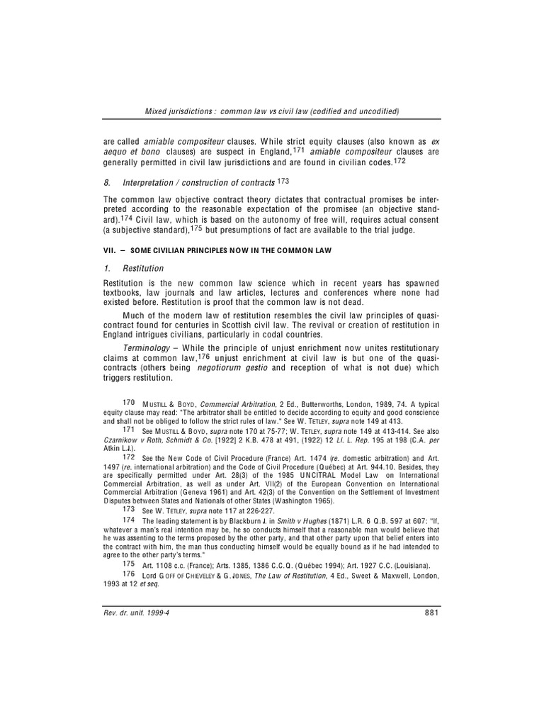 Some Civilian Principles | PDF | Common Law | Negligence