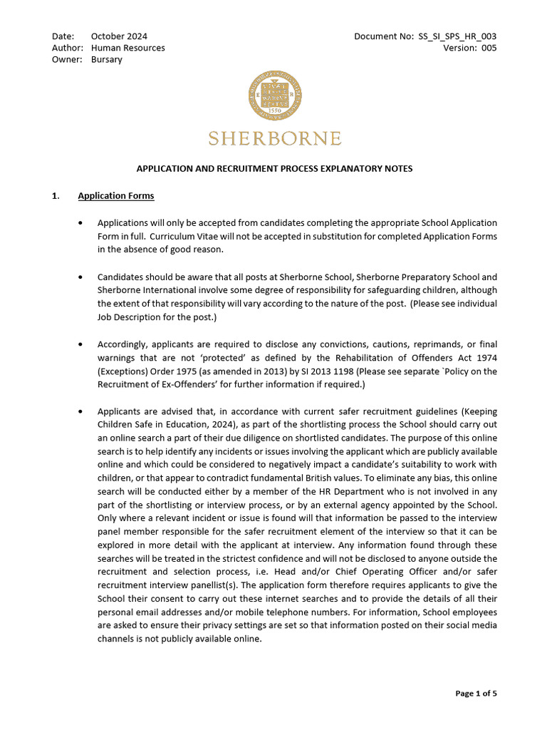 Recruitment Process Explanatory Notes | PDF | Recruitment | Justice