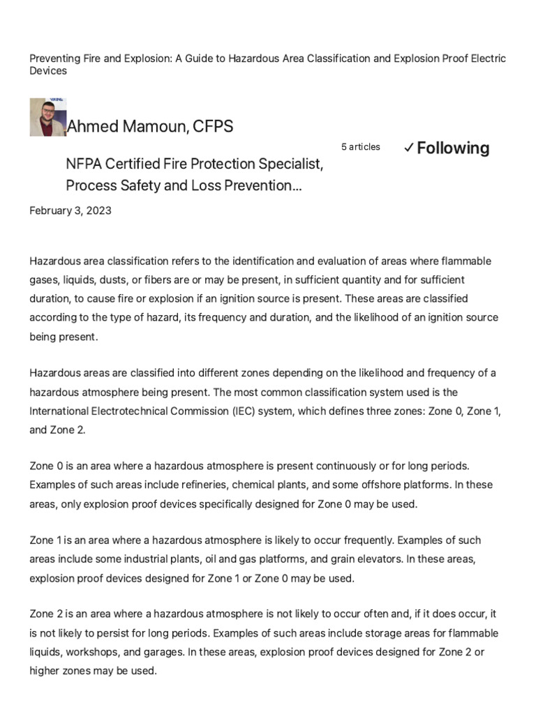 Preventing Fire and Explosion - A Guide To Hazardous Area ...