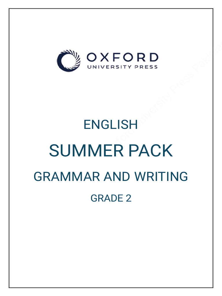 Grade 2 Summer Grammar Pack | PDF | English Language | English Grammar