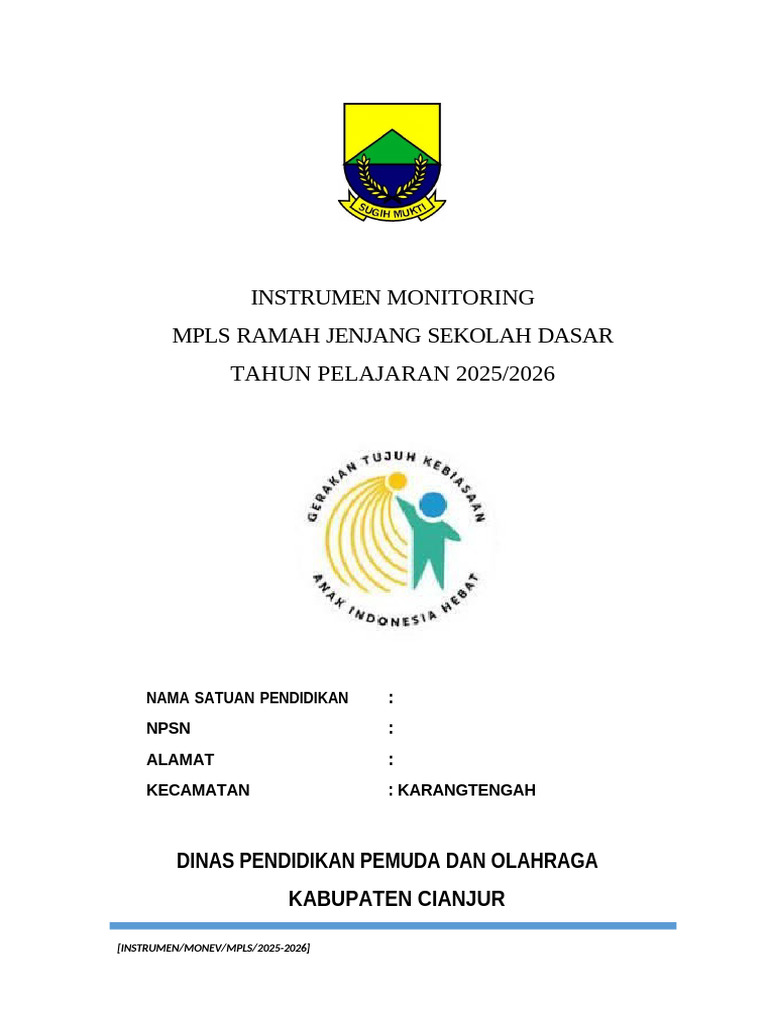 Instrumen Monev MPLS 2025/2026 | PDF