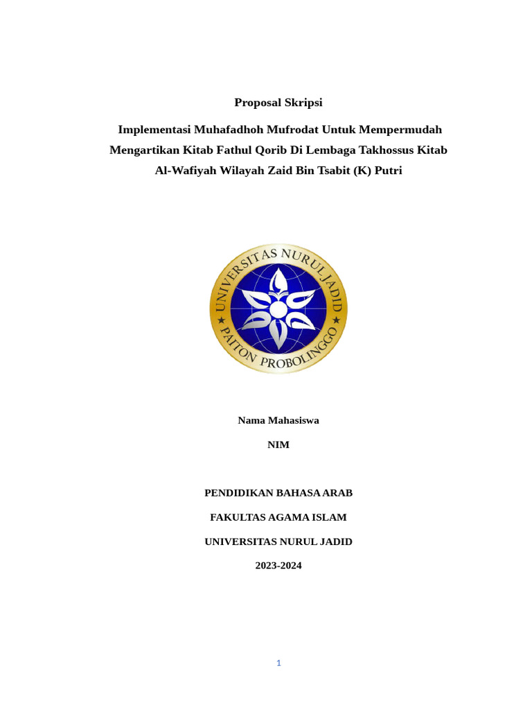 Contoh Format Proposal | PDF