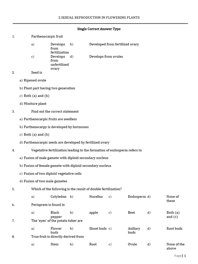 2.sexual Reproduction in Flowering Plants | PDF | Flowers | Fertilisation