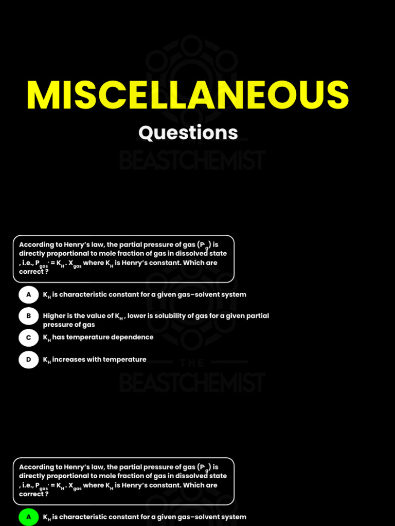 Spot Test-1 Solution | PDF | Vapor | Physical Chemistry