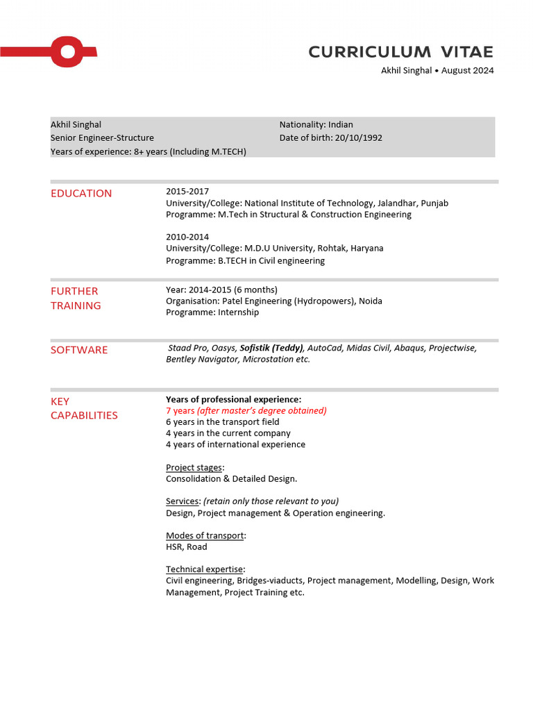 Akhil Singhal: Senior Structural Engineer | PDF | Civil Engineering