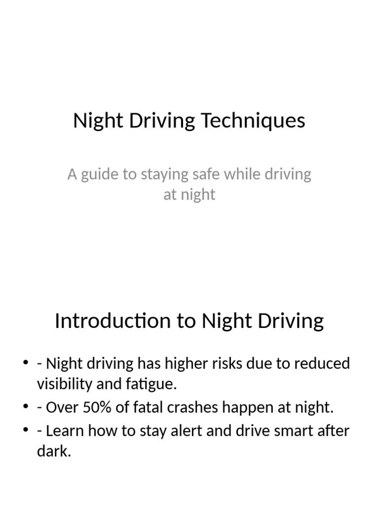 Night Driving Safety Techniques | PDF