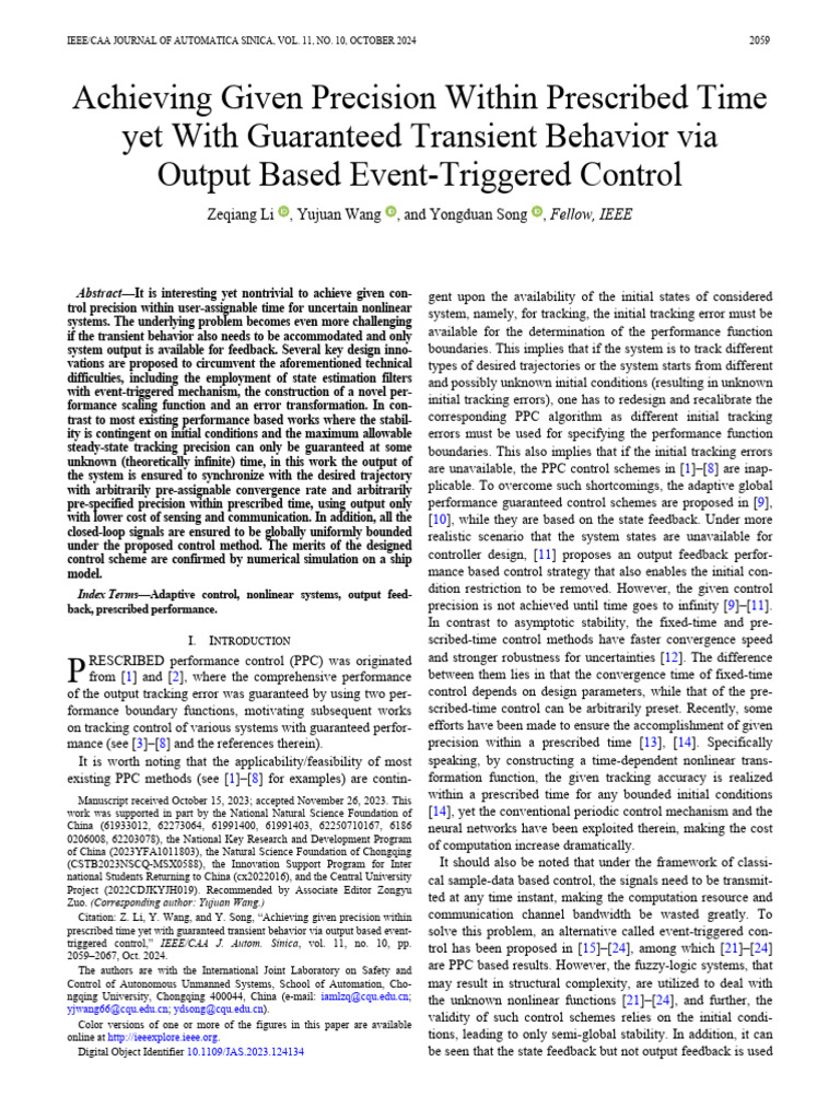 Achieving Given Precision Within Prescribed Time Yet With Guaranteed Transient Behavior Via ...