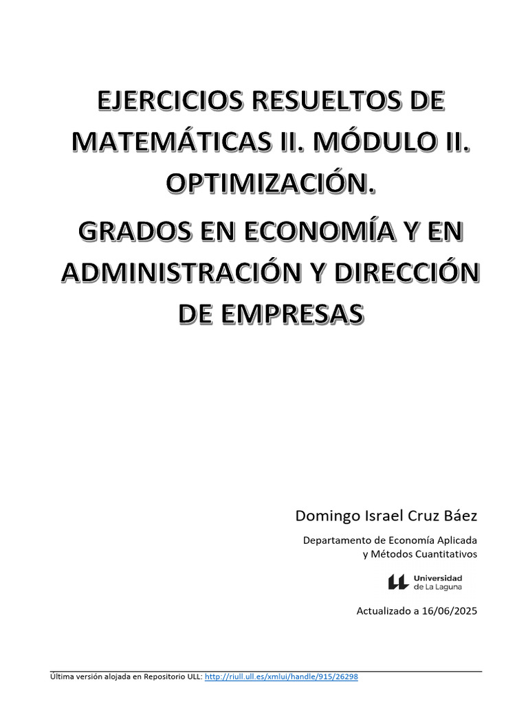 Ejercicios Resueltos de Matemáticas Ii - Optimización | PDF | Optimización Matemática | Monopolio