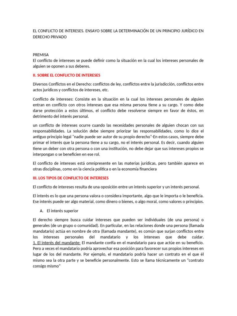El Conflicto de Intereses | PDF | Business | Abogado