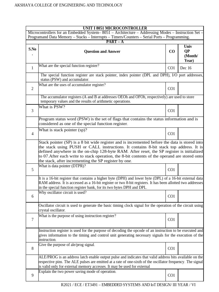 Final Ec3491 QB Unit 1 | PDF | Pointer (Computer Programming) | Computing