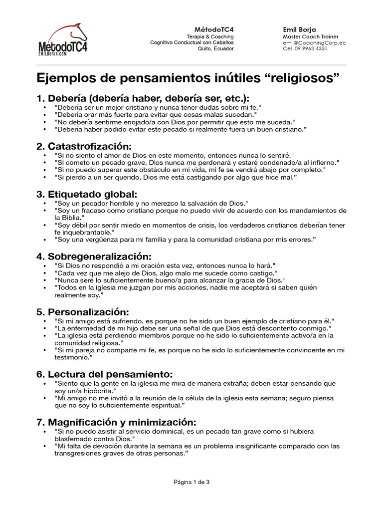Ej Pensamientos Inutiles Xnos | PDF | Pecado | Oración