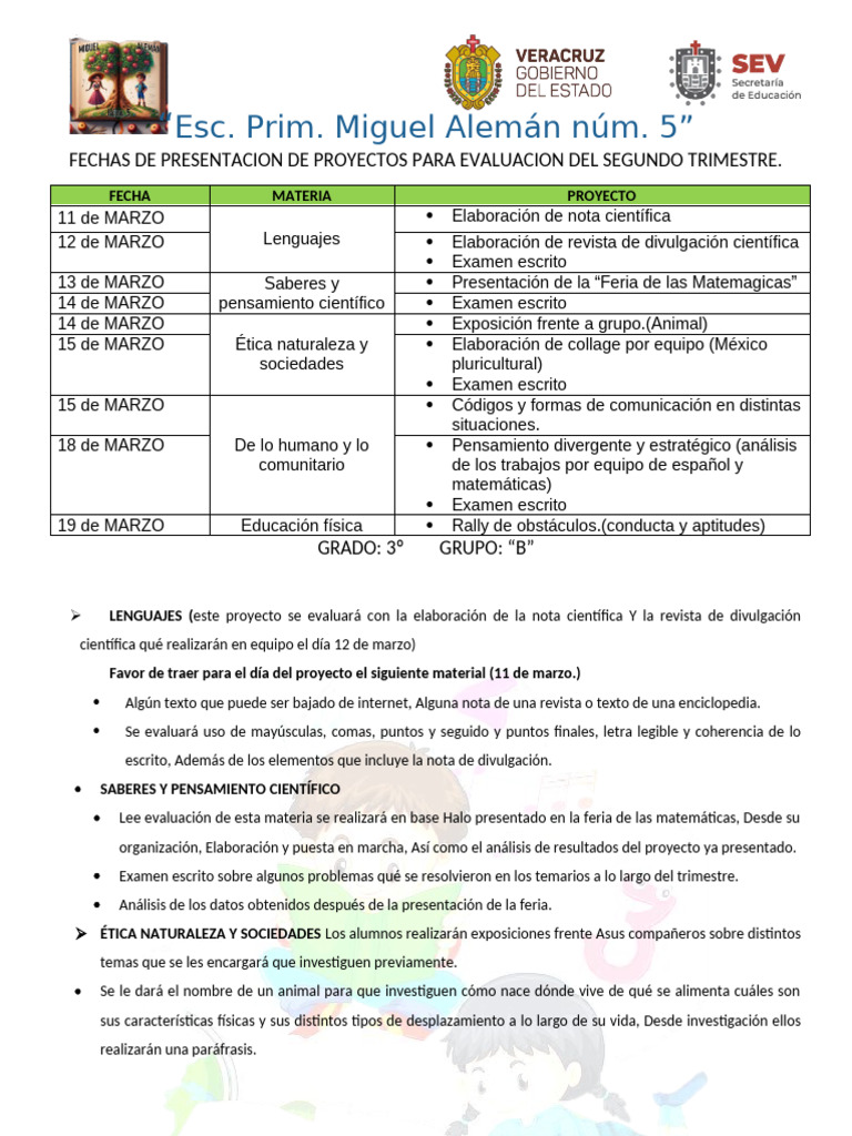 Temario 2do Trimestre 3ro B | PDF | Science