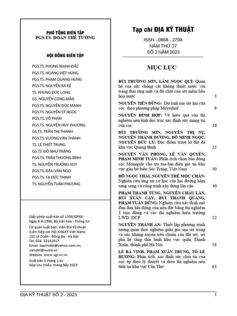 Tap Chi - Dia Ky Thuat - So 2 - 2023 (Ban HT) | PDF