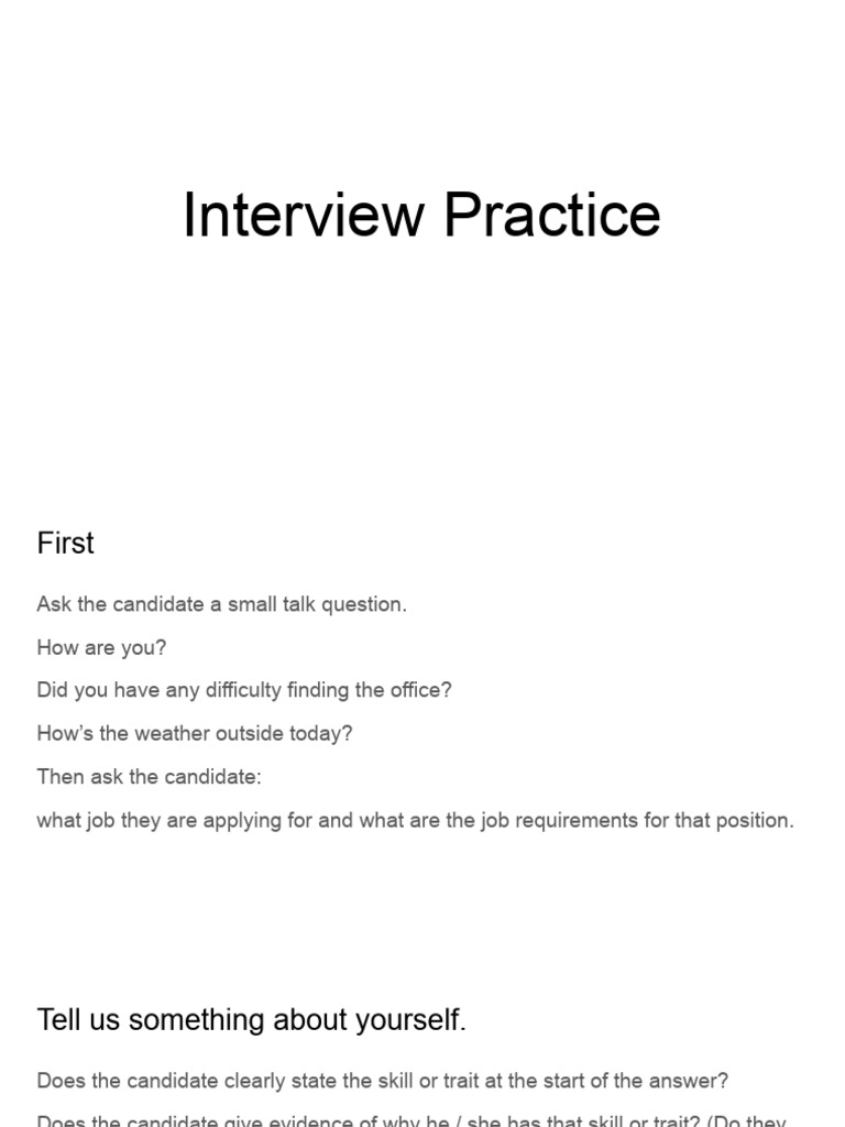 Essential Interview Practice Guide | PDF | Skill | Knowledge