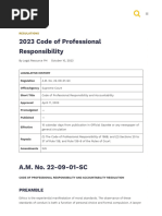 Code of Professional Responsibility and Accountability AM 22-09-01 SC | PDF