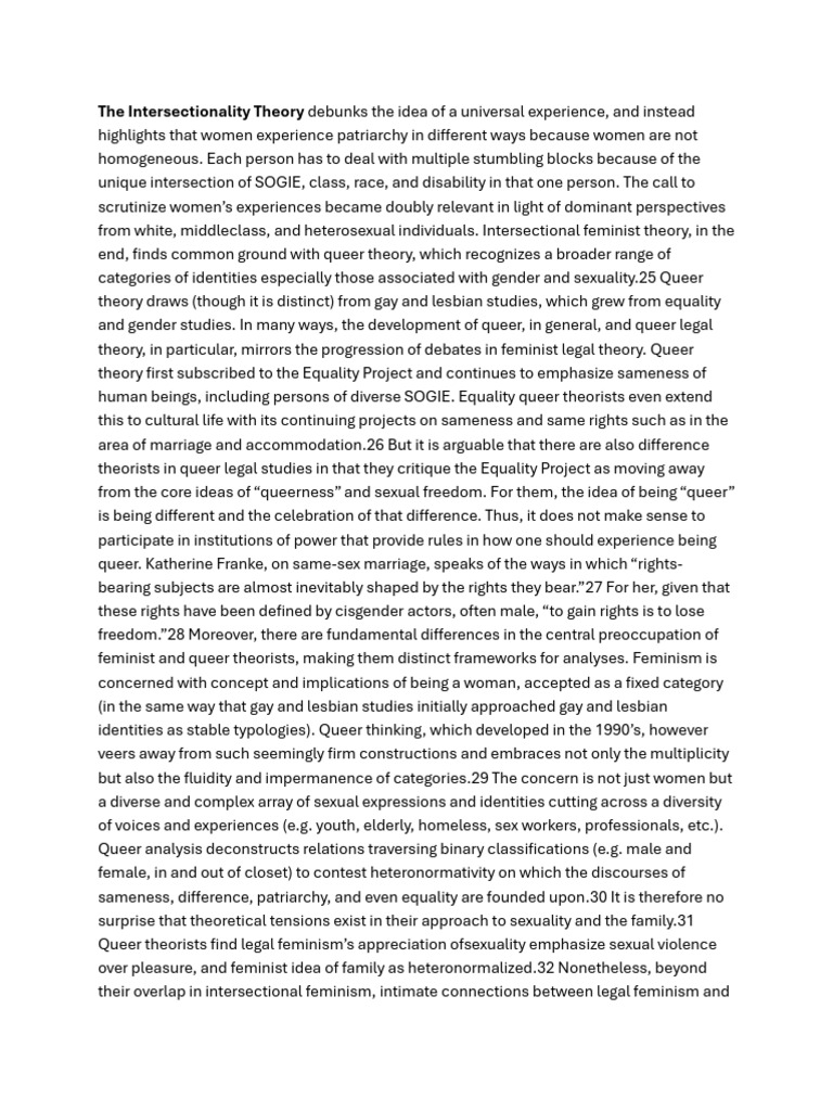 The Intersectionality Theory Debunks The Idea of A Universal Experience | PDF | LGBTQIA+ Studies ...