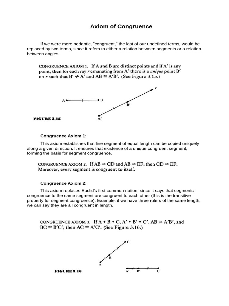 Axioms of Triangle Congruence Explained | PDF