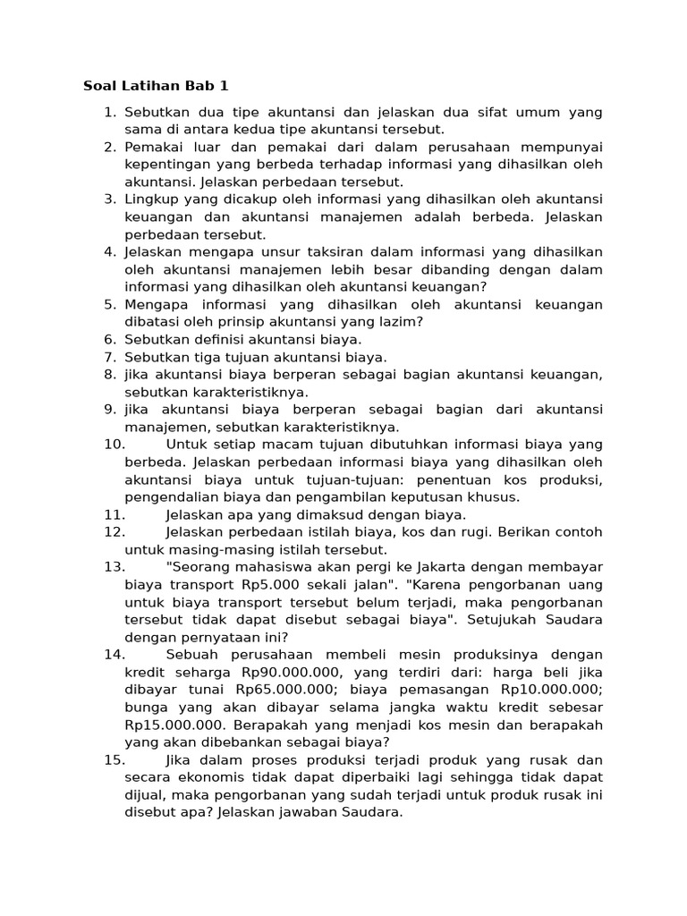 Soal Latihan AKBI | PDF