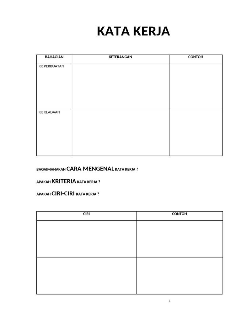 Latihan Kata Kerja | PDF