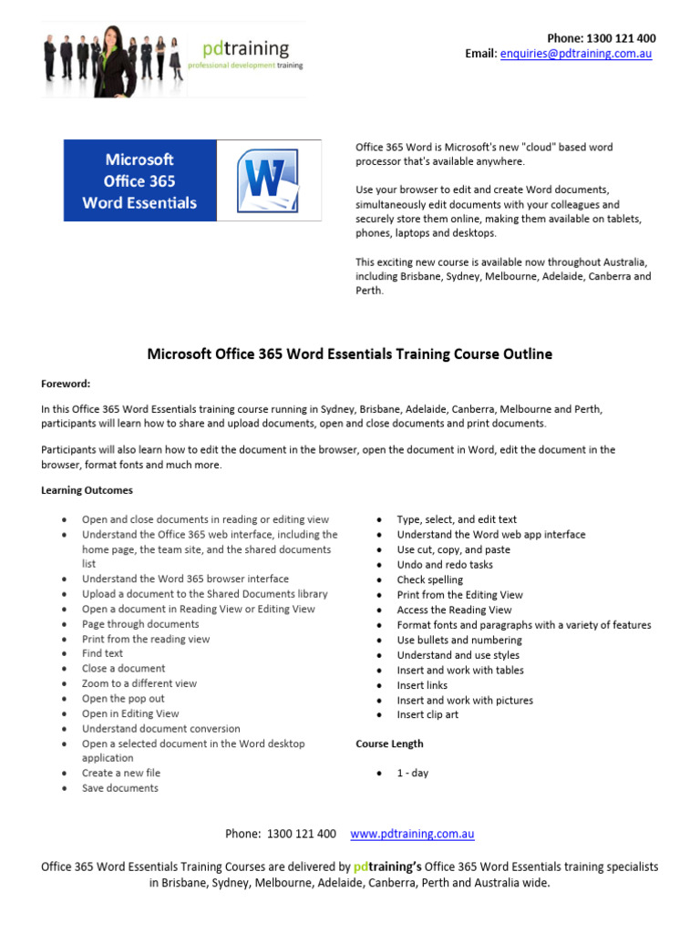 Office365 Word Essentials Training | PDF | Microsoft Word | Software