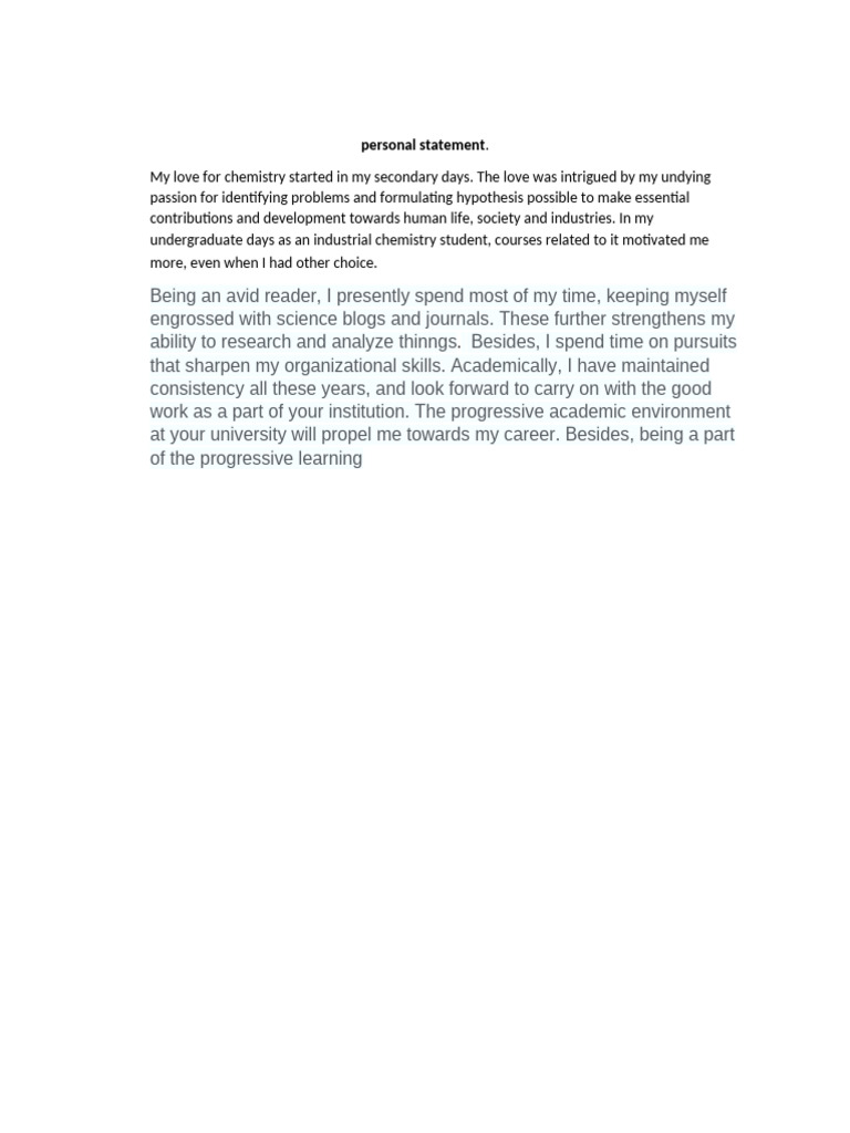 Personal Statement | PDF