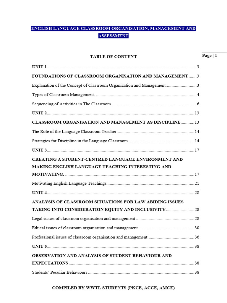 Classroom Organization and Management Guide | PDF | Classroom ...