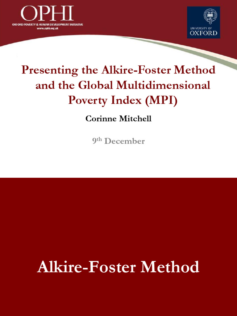 Understanding the Alkire-Foster Method | PDF | Standard Of Living | Poverty