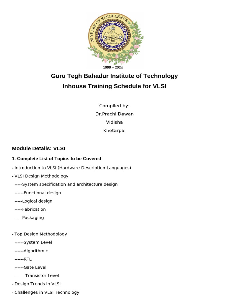 VLSI Training Module | PDF