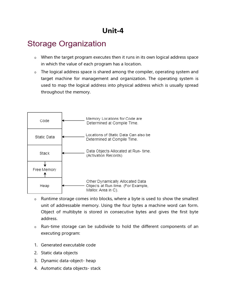 Unit-4 Compiler Design Notes | PDF | Variable (Computer Science ...