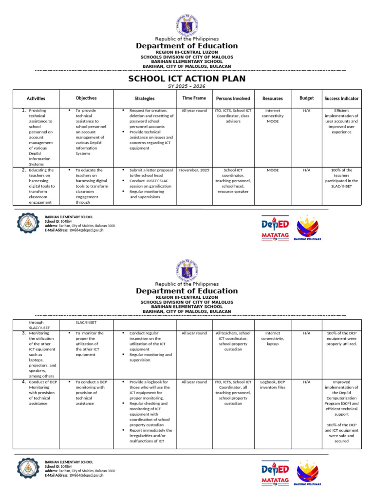Action Plan Ict 2025 2026 | PDF | Information And Communications ...