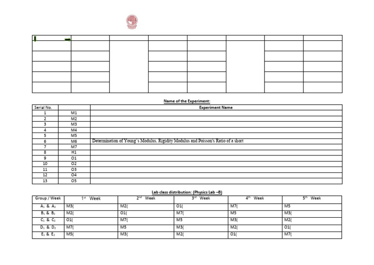 Physics Lab-B Routine & Lab Class Distribution | PDF | Electromagnetic ...