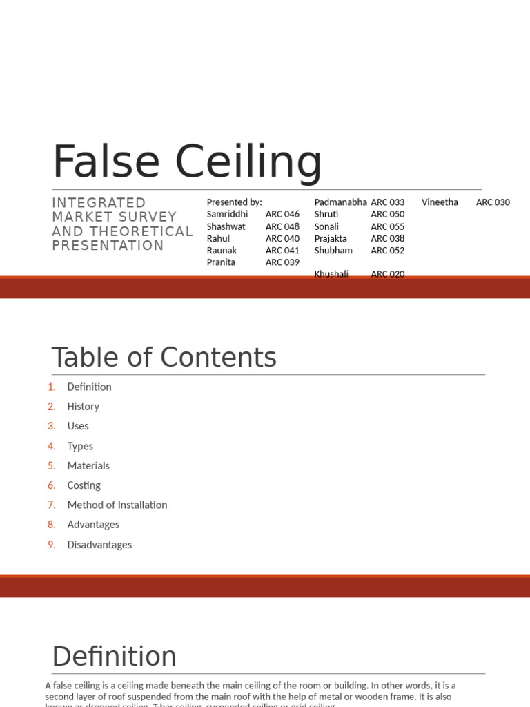 Comprehensive Guide to False Ceilings | PDF | Building Insulation | Ceiling