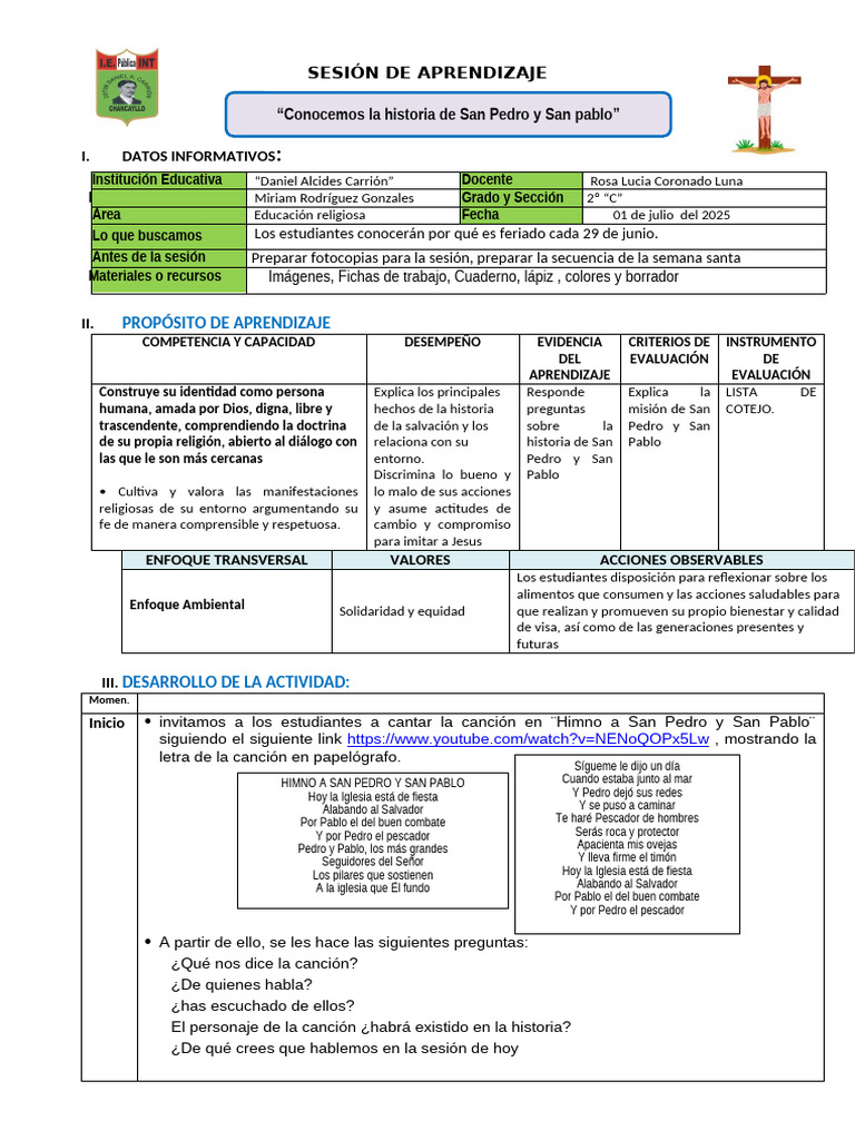REL - "Conocemos La Historia de San Pedro y San Pablo" | PDF | San ...