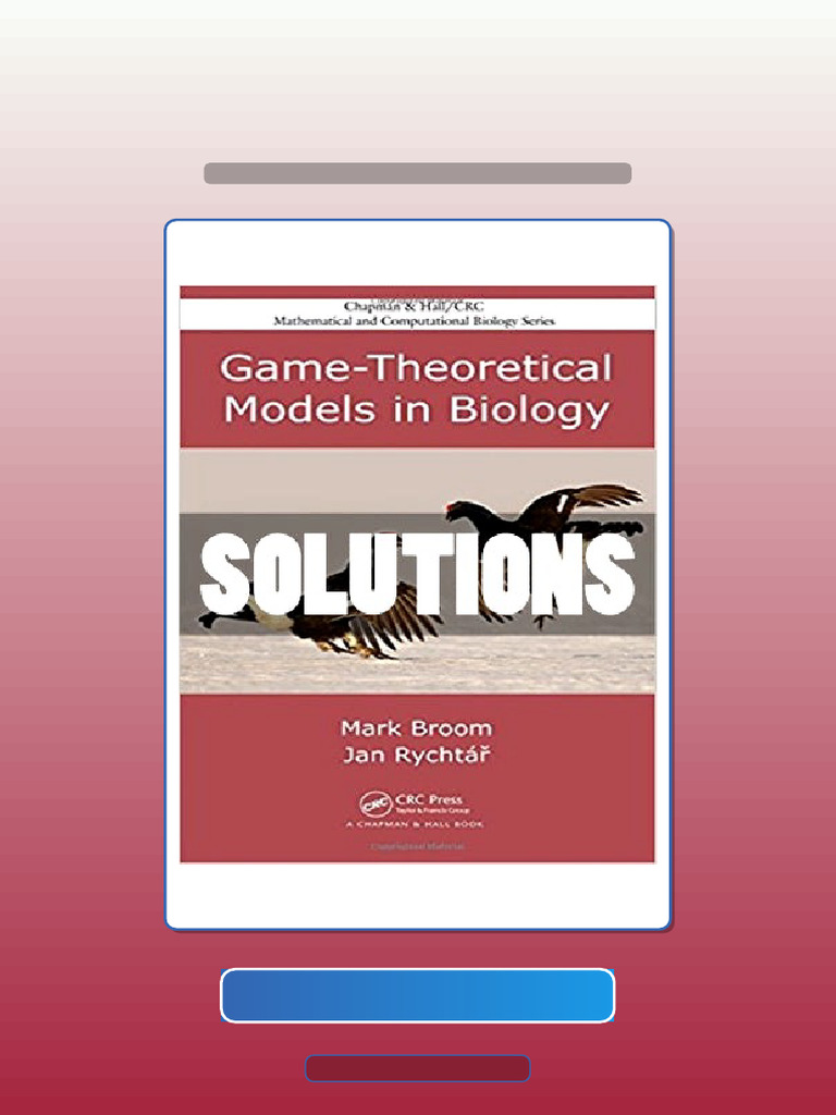 Game Theoretical Models in Biology 1 Ed Broom | PDF | Theory | Science