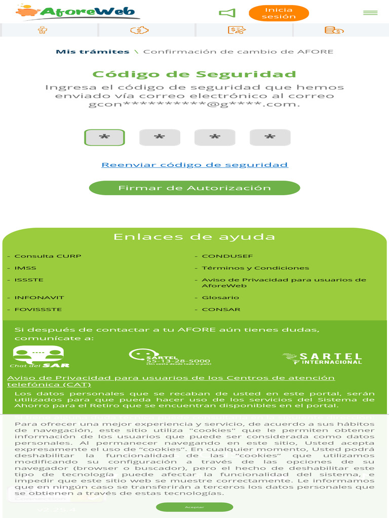 Confirmación de Cambio de AFORE - AforeWeb 4 | PDF