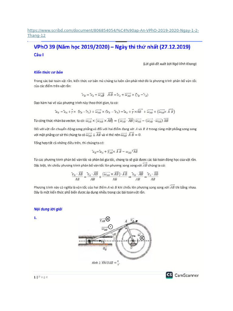 Đa HSG QG 2020 - Vat Li | PDF