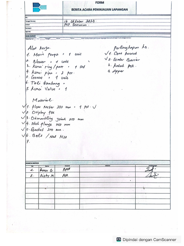 Ba Cek Lis Alat | PDF