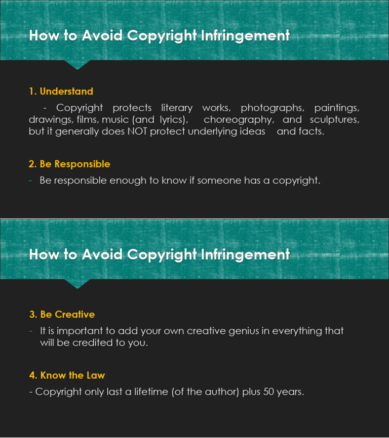 How To Avoid Copyright Infringement | PDF