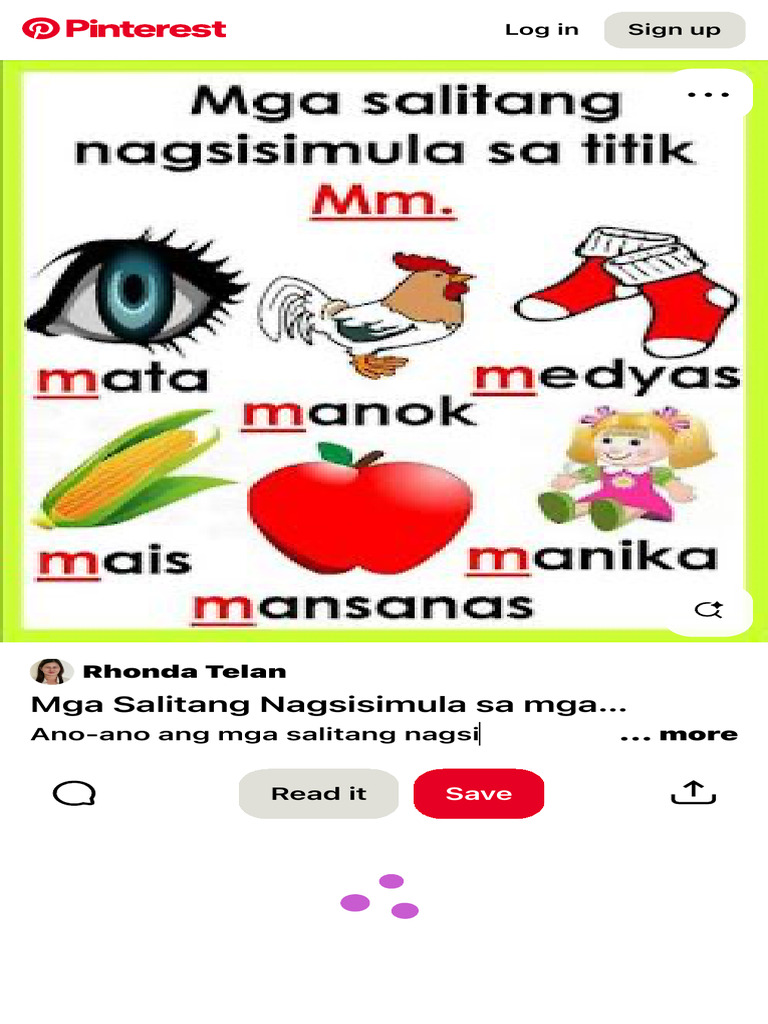 Mga Salitang Nagsisimula Sa Mga Sumusunod Na Titik | PDF