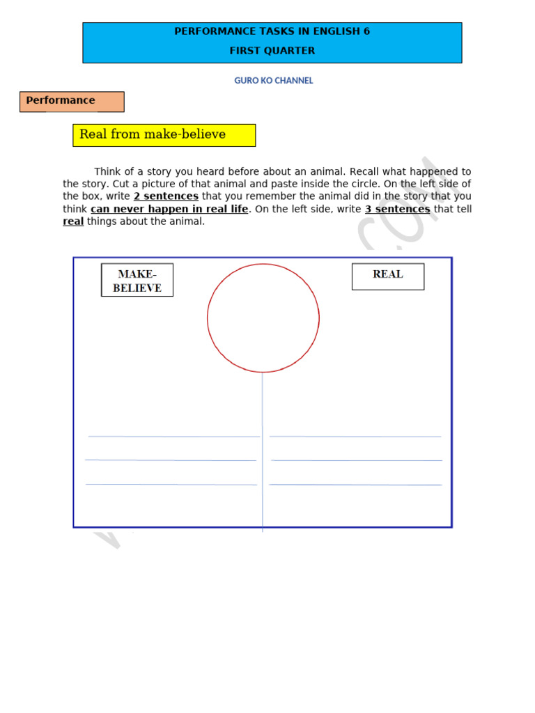 ENGLISH 6 Performance Task For Quarter 1 | PDF