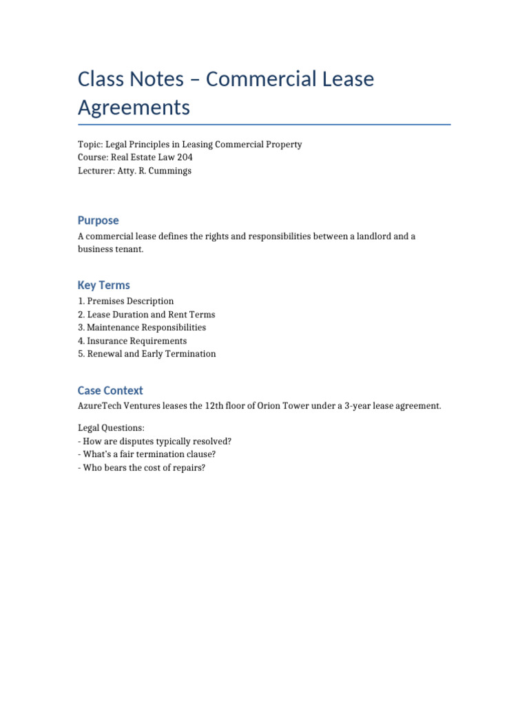 ClassNotes Lease | PDF