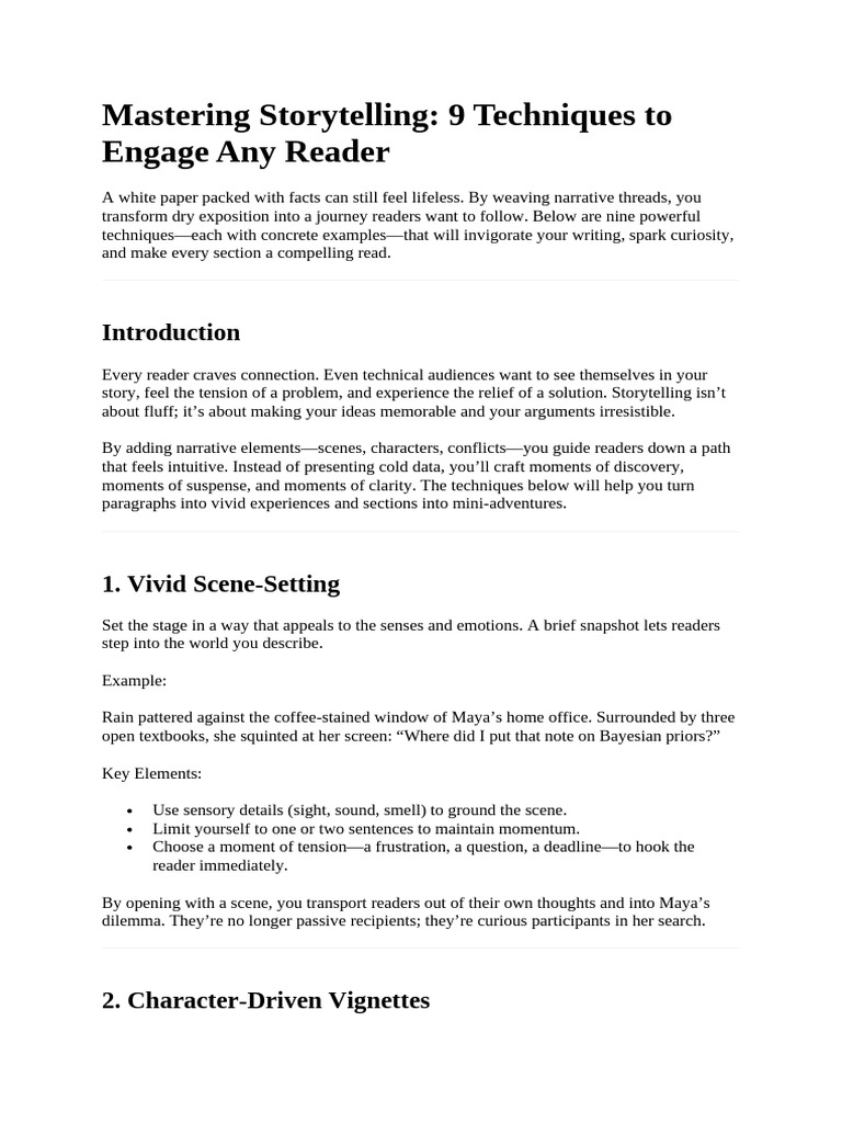 Mastery On Storytelling of WhitePaper | PDF | Narrative | Storytelling