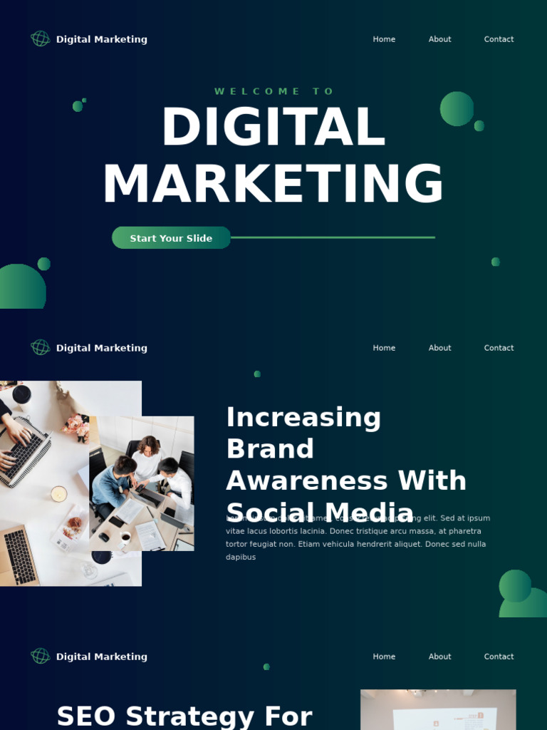 Blue Green Modern Bold Digital Marketing Presentation | PDF | Digital ...