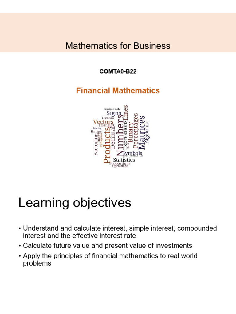Financial Mathematics for Personal Finance | PDF | Interest | Loans