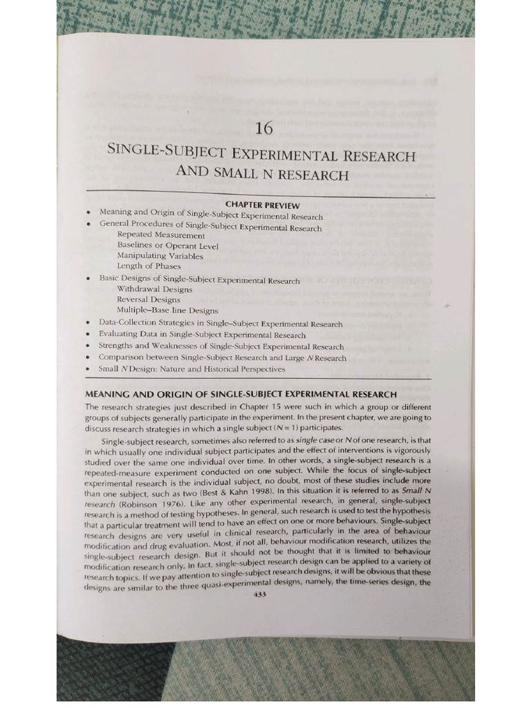 Single Subject Experimental Research | PDF